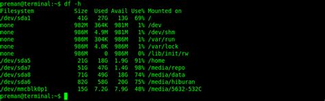 Linux Basic Command Line Melihat Kapasitas Harddisk