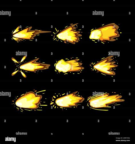 Gun Flash Set Cartoon Vector Illustration Stock Vector Image And Art Alamy