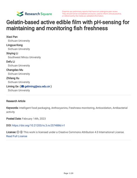 Pdf Gelatin Based Active Edible Film With Ph Sensing For Maintaining