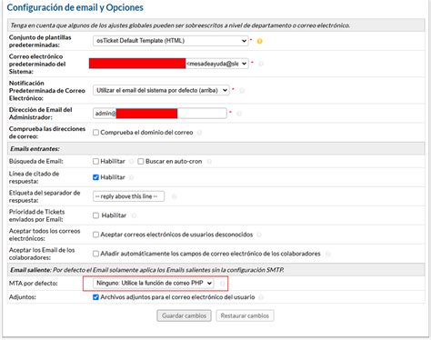 Smtp Configurado Y Funcionando Pero No Disponible En El Mta Osticket