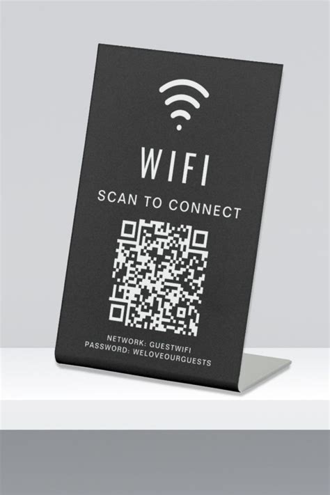 Wifi QR Code Scan To Connect Black Pedestal Sign Wedding Stationery Wedding Invitations Wifi