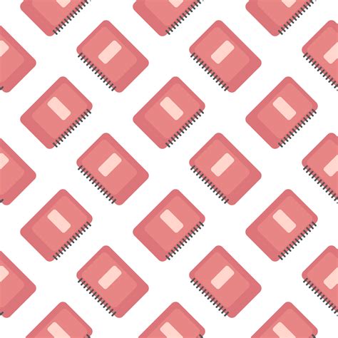 Red Notebook Seamless Pattern On White Background 13770843 Vector Art