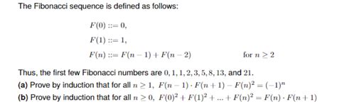 Solved The Fibonacci Sequence Is Defined As Follows F0