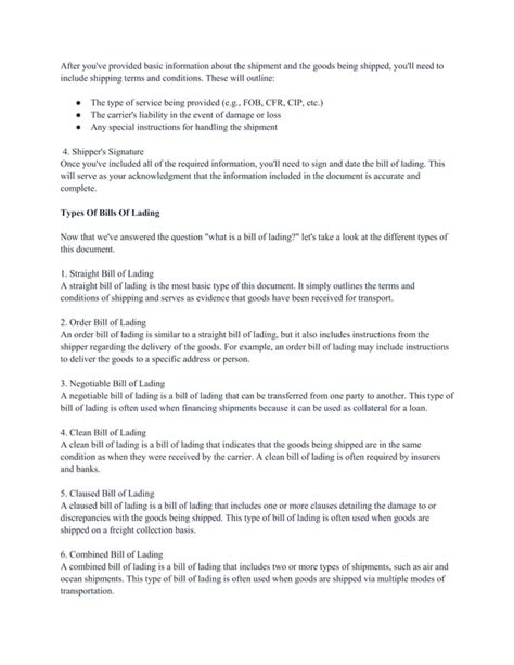 Bill Of Lading BOL In Logistics What Is It Its Purpose Importance