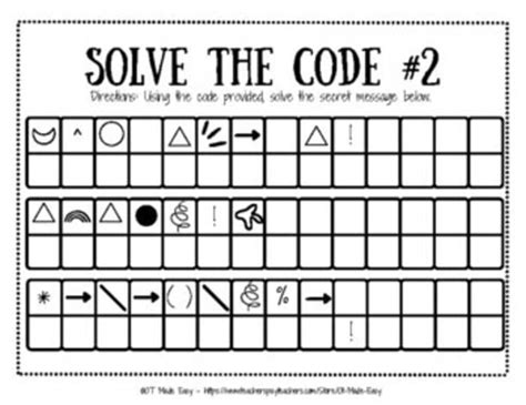 Crack The Code Message Handwriting Practice Problem Solving Activities