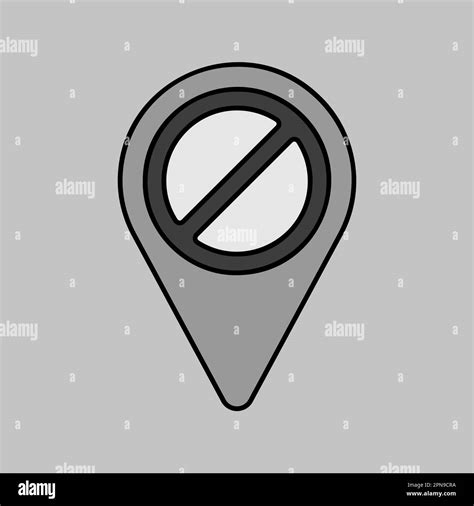 forbidden pin map isolated icon map pointer demonstration