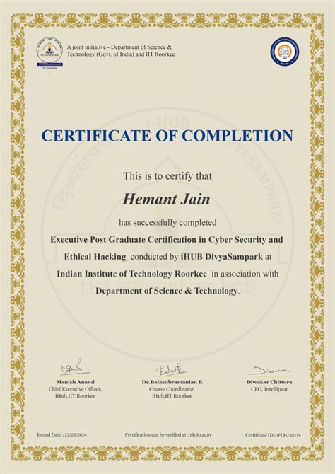 Executive Post Graduate Certification In Cyber Security Ihub Iit Roorkee