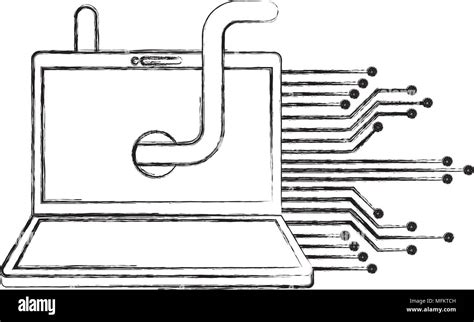 Cyber Security Laptop Virus Worm Error Problem Software Stock Vector