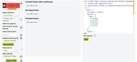 how can i access planet scope data using sentinel hub request builder