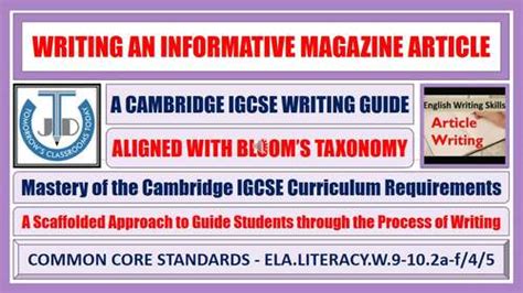 Mastering Informative Magazine Article Writing A Cambridge IGCSE Guide PPT Mastering Informative Magazine Article Writing A Cambridge IGCSE Guide PPT