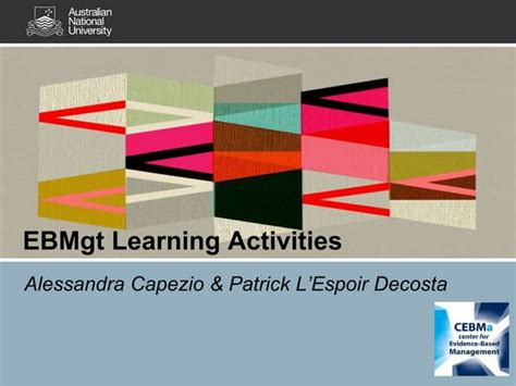 Teaching Evidence Based Management Through Learning Activities Pptx Educational Assessment