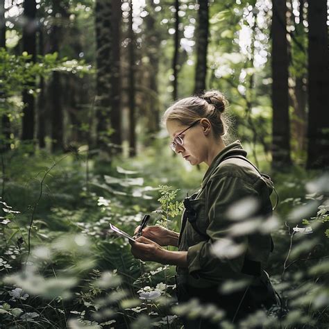 Beautiful Elegant Female Environmentalist Conducting Premium Ai