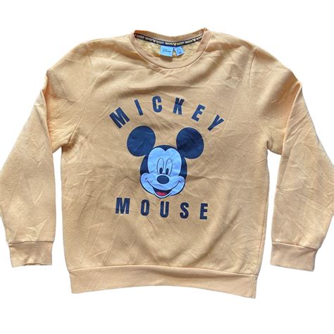 Vintage Yellow Micky Mouse Sweater Size S Pit To Depop