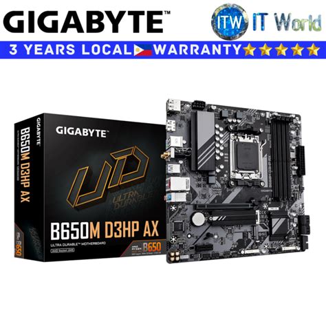 Itw Gigabyte Motherboard B650m D3hp Ax Matx Am5 Ddr5 Lazada Ph