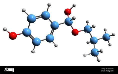3d Image Of Isobutylparaben Skeletal Formula Molecular Chemical Structure Of Cosmetics