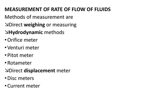 PPT FLOW OF FLUID ITS MEASUREMENT PowerPoint Presentation Free Download ID