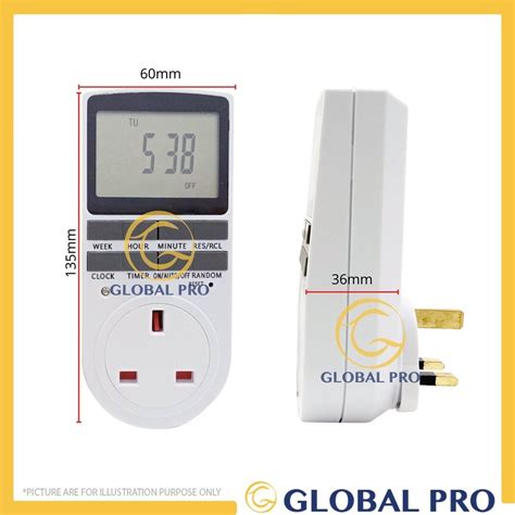 Global Pro Premium 7 Day Programmable Digital Timer 24 Hour Digital Plug In Timer Socket For