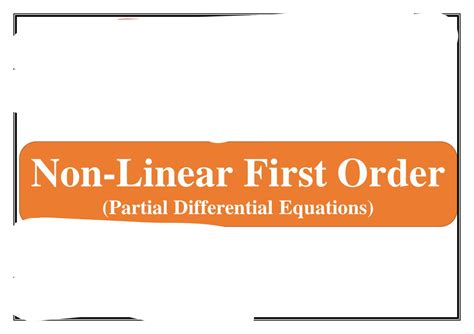 solution non linear differential equation first order complete notes