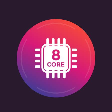 CPU Icon 8 Core Processor Vector Illustration TasmeemME Com
