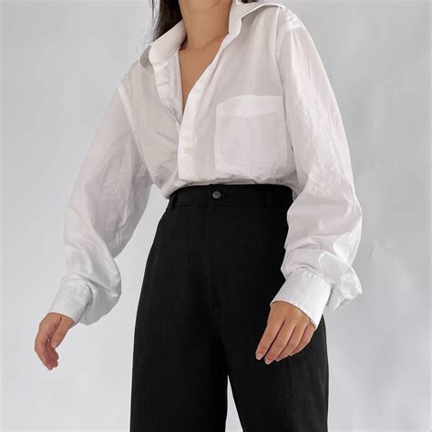 Camisa Branca De Botão Manga Longa Unissex Individual 100 Algodão