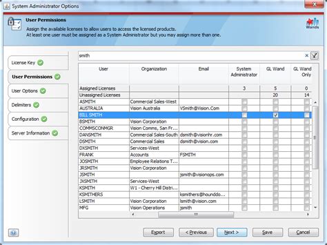 wands oracle 5 7 system administrator user permissions