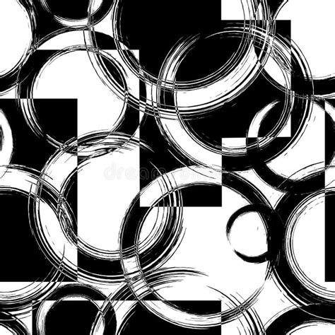 Abstract Geometric Seamless Pattern Repeat Geometry Brush Strokes Texture Repeated Black White