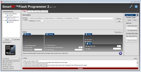 rtos cc1310 serial bootloader works with xds110 debugger but not with