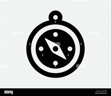 Compass Icon Direction Navigation Adventure Pointer Travel Explore Discover Black White Sign