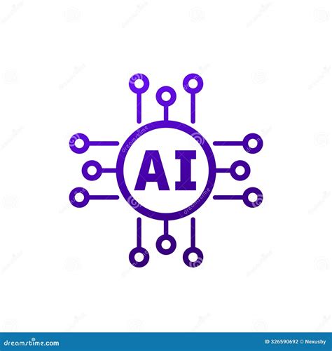 Ai Technology Icon Artificial Intelligence Vector Stock Illustration