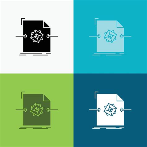 3d Document File Object Processing Icon Over Various Background