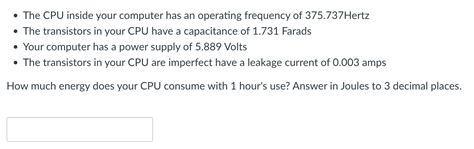 Solved The CPU Inside Your Computer Has An Operating Chegg Com