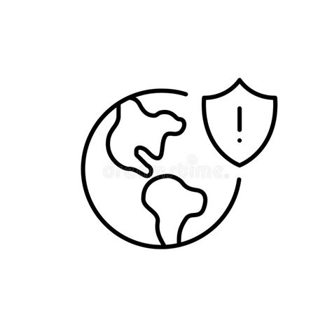 Earth And Insurance Shield With Exclamation Mark Global Risk Alert