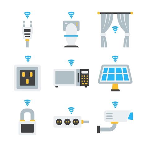 Premium Vector Smart Home Automation System Color Vector Elements Icons