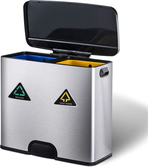 Display4top Waste Bin, Trash Can,Rubbish Sorting System Touch Type ...