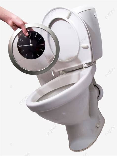 Clock In Toilet Appliance Time Urgency White Household Black Png