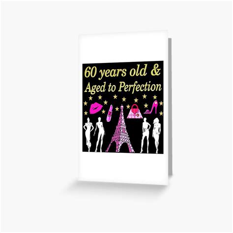 60 Years Old And Aged To Perfection Paris Design Greeting Card By
