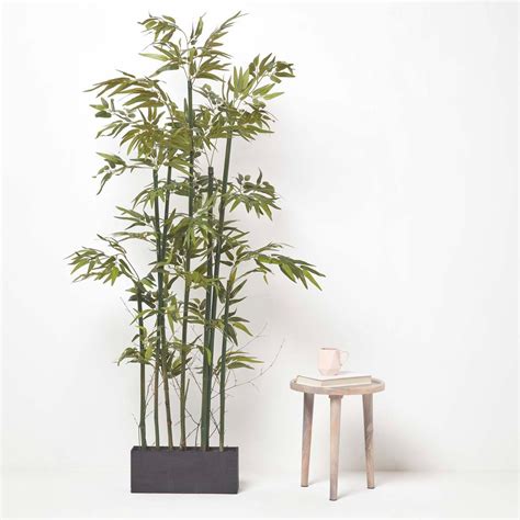 Artificial 6ft Bamboo Tree In Black Wooden Planter