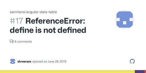 ReferenceError Define Is Not Defined Issue Swimlane Angular Data Table GitHub