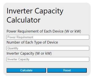 Inverter Capacity Calculator Calculator Academy