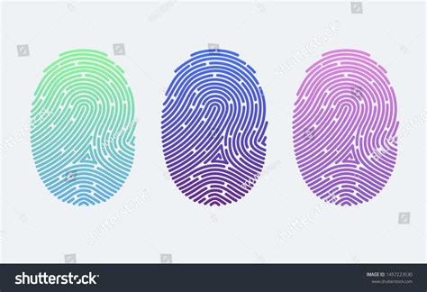 Fingerprints Cyber Security Concept Digital Security Stock Vector