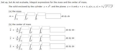 Solved Set Up But Do Not Evaluate Integral Expressions For Chegg Com
