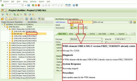 Solved Wbs Element Overwritten Wbs Element Version Frei Sap