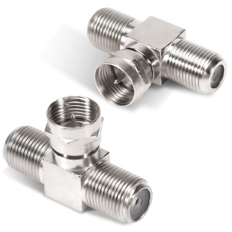 2 Pack Coaxial Cable Splitter Tv Splitter 2 In 1 Out F Type Rg6 Male To Dual F Female 3 Way