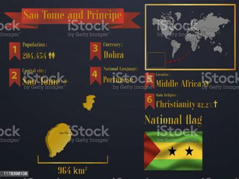 상 토메 및 Principe 통계 데이터 시각화 여행 관광 지 인포 그래픽 정보 그래픽 벡터 그림입니다 국기 유럽 국가 실루엣 세계지도 아이콘 사업 계획에 대한 스톡 벡터