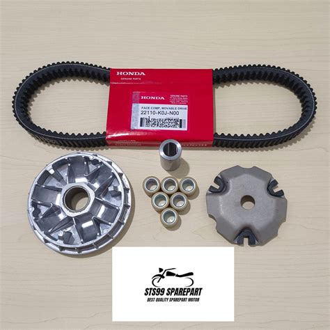 Paket Cvt Rumah Roller Assy Kipas Pully Vanbelt Fan Belt Koj Genio Beat