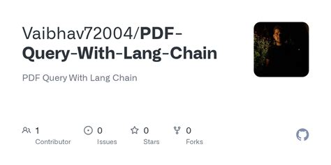 github vaibhav72004 pdf query with lang chain pdf query with lang chain