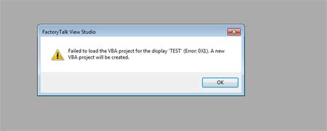 Help Required To Resolve Factorytalk Se Vba Issue As Shown In Image