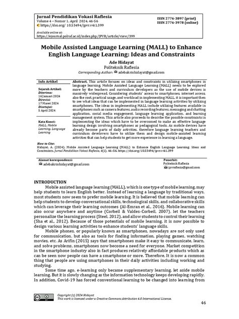 Mobile Assisted Language Learning Mall To Enhance English Language