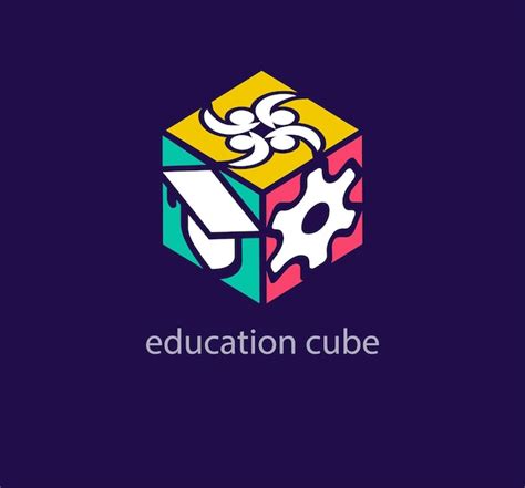 Premium Vector Creative Education Cube Logo Unique Design Color Transitions Private School