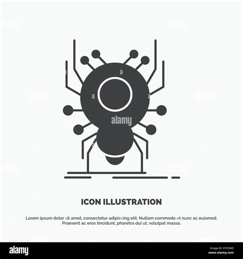 Bug Insect Spider Virus App Icon Glyph Vector Gray Symbol For Ui And Ux Website Or Mobile